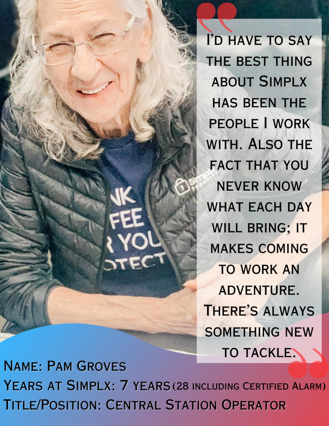 Employee Highlight: Pam Groves - Simplx Security